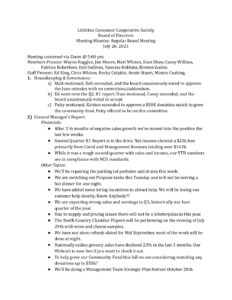 July Meeting Minutes | Littleton Food Co-op